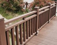 China Wood Colour FRP Guardrail Fiberglass Deck Railing Used In Landscape Areas for sale