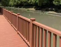 China Wood Colour FRP Guardrail Fiberglass Deck Railing Used In Landscape Areas for sale