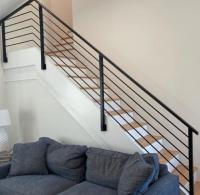 China Contemporary FRP Handrails Indoors Fiberglass Stair Railing Black Smooth Treatment for sale
