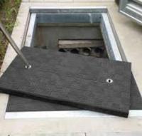 China Anti Slip Fiberglass Manhole Cover With Strong Impact Resistance,Dark Color Manhole Cover for Drain for sale