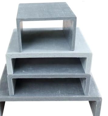 China C Shape FRP Pultruded Profiles Customized Height And Lightweight，Corrosion-resistant Material for sale