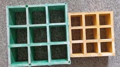 China Colorful FRP Grating Fiberglass Floor Grid Outdoor Drain Cover Car Wash Grille 38x38mm for sale
