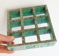 China Green Fiber Glass Material 38*38*38mm Thickness Sanded Frp Grating Anti Slip Grille for sale