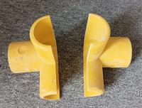 China 50mm Round Tube Fiberglass FRP Handrail Fitting Elbow Base Tee Four Way Connector for sale