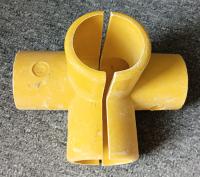 China 50mm Round Tube Fiberglass FRP Handrail Fitting Elbow Base Tee Four Way Connector for sale