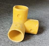 China 50mm Round Tube Fiberglass FRP Handrail Fitting Elbow Base Tee Four Way Connector for sale