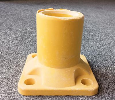 China Yellow FRP Fiberglass SMC Handrail Base FRP Tube Construction Base Accessaries for sale