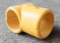 China FRP Fence Pipe Connector Elbow Base Three Way Yellow SMC Fittings for sale