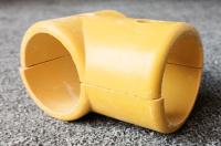 China FRP Fence Pipe Connector Elbow Base Three Way Yellow SMC Fittings for sale