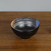 China 100% Melamine Round Side Black Rice Bowl Durable Safe for sale