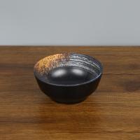 China 100% Melamine Round Side Black Rice Bowl Durable Safe for sale