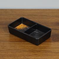 China Compartment Divided Melamine Sauce Dish Restaurant Rectangular Hard Sauce Tray for sale