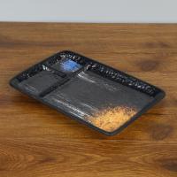 China Compartment Divided Melamine Sauce Dish Restaurant Rectangular Hard Sauce Tray for sale