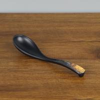 China Sonfa Galaxy Series Black 100% Melamine Soup Spoon Soup Ladle Kitchen Spoon for sale