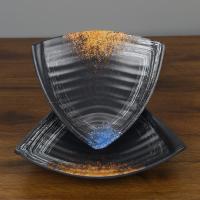 China Exotic 100% Melamine Plate Water Drop Plate Flower Shape Plate Triangle Shaped for sale