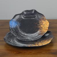 China Exotic 100% Melamine Plate Water Drop Plate Flower Shape Plate Triangle Shaped for sale