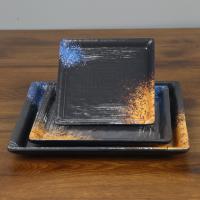 China Unique Custom Flat Square Restaurant Melamine Plate Sushi Matte Melamine Dish for sale