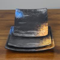 China Unique Custom Flat Square Restaurant Melamine Plate Sushi Matte Melamine Dish for sale