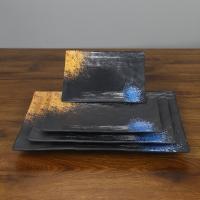 China Unique Custom Flat Square Restaurant Melamine Plate Sushi Matte Melamine Dish for sale
