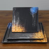 China Unique Custom Flat Square Restaurant Melamine Plate Sushi Matte Melamine Dish for sale