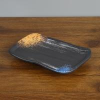 China Shiny Bottom Matte Inside 100% Melamine Stackable Rectangle Meat Tray Easy To Wash for sale