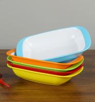 China Multicolor Rectangle Restaurant Oval Melamine Big Bowl Eco Friendly 10 Inch for sale