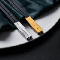 China Personalized Chinese New Year Engraved Custom Printed Alloy Chopsticks With Logo for sale