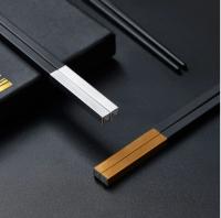 China Personalized Chinese New Year Engraved Custom Printed Alloy Chopsticks With Logo for sale