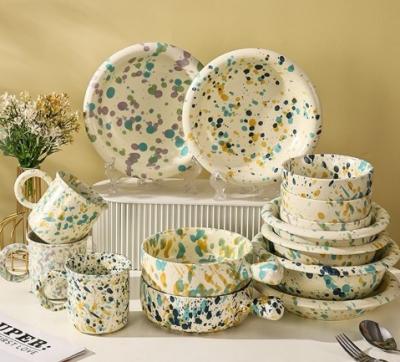 China Customizable Melamine Bowl with Various Sizes and Designs Available for Personalization，Dots Powder Melamine Tableware. for sale