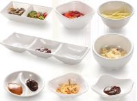 China Custom White Color Melamine Tableware Big Plastic Kitchen Serving Bowls for Ramen for sale