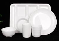 China Custom White Color Melamine Tableware Big Plastic Kitchen Serving Bowls for Ramen for sale