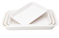 China Custom White Color Melamine Tableware Big Tray Kitchen Serving Tray For Fast Food for sale