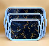 China Wholesale Custom Restaurant Melamine Plastic Wooden Serving Trays for sale