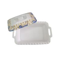 China Home Decoration Melamine Rectangular Tray , Melamine Food Tray With Handle for sale