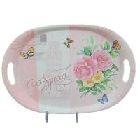 China Home Decoration Melamine Rectangular Tray , Melamine Food Tray With Handle for sale