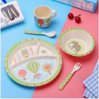 China Food Safe Printed Cartoon Decal BPA Free Custom Baby Dinnerware Melamine Children Tableware for sale