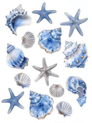 China High Temperature Resistant Sea Shell Design Food-Contact Safe Melamine Decal Paper for Factory Production for sale