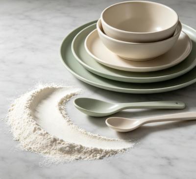 China Food Grade A1 Urea Moulding Compound Powder with 99.8% Melamine Content and Flexural Strength ≥50MPa for Melamine Tableware Production for sale