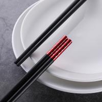 China Gypsophila Decoration Black Silver Alloy Chopsticks Durable Metal Chopsticks for sale
