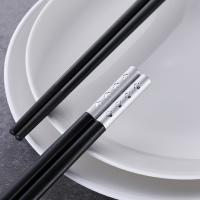 China Reusable Personalized Black Plum Drill Alloy Chopsticks Plastic SGS Certification for sale