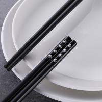 China Reusable Personalized Black Plum Drill Alloy Chopsticks Plastic SGS Certification for sale