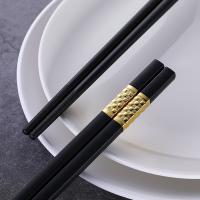 China Reusable Alloy Chopsticks 24cm Long Square Head Chinese Noodle Sushi Chopsticks for sale