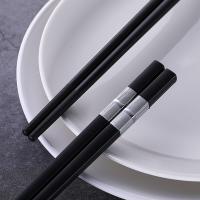 China Square Head Silver Fiberglass Chopsticks Safe Dishwasher Japanese Non Slip for sale