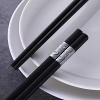 China Square Head Silver Fiberglass Chopsticks Safe Dishwasher Japanese Non Slip for sale