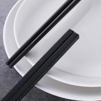 China Slub Pattern Smooth Black Alloy Chopsticks Non Slip For Home Restaurant for sale