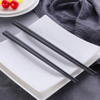 China Slub Pattern Smooth Black Alloy Chopsticks Non Slip For Home Restaurant for sale