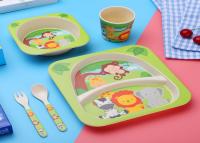 China Children Tableware Set Bamboo Fiber Kid Dinnerware Plate Set for sale