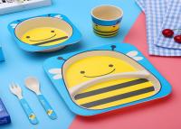 China Animal Design Kids Gift Bamboo 5 Pcs Melamine Tableware Sets for sale
