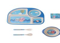 China Children Tableware Set Bamboo Fiber Kid Dinnerware Plate Set for sale