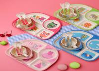 China Bamboo fiber Baby Bowl Feeding BPA Free Kids Dinnerware Set for sale